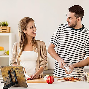 Book Stand for Reading,Large Recipe Book Holder with 5 Adjustable Height(13.4" x 9.5"), Foldable Wooden Cooking Bookstand for Textbook, Music Books, Tablet, pad