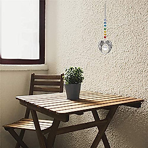 H&D HYALINE & DORA Crystal Angel Wing Pendant with Crystal Ball Hangings Suncatcher for Home Window Decor