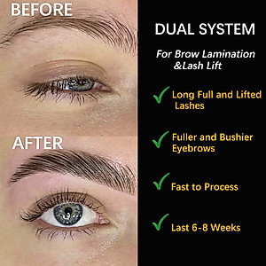 Omysda Brow Lamination Kit and Lash Lift Kit, 2 in 1 Professional Eyebrow Lamination and Lash Lifting at Home, 6-8 Weeks Long Lasting, Instant Lifting and Curling, DIY Perm Kit for Eyelashes and Brows