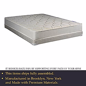 Greaton, 9-Inch Firm Innerspring Mattress with 4” Wood Box Spring, Experience Durable and Supportive Sleep, 75" x 48", Beige