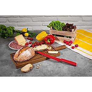 Kuhn Rikon Color Plus Bread Knife, Red