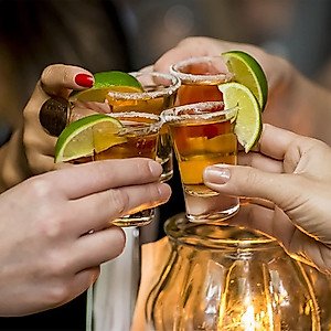 TSONCR Shot Glasses with Heavy Base, 1 oz Tequila Shot Glasses Set of 4, Clear Shot Glasses Bulk, Small Glass Shot Cups for Vodka, Whiskey, Tequila, Espresso, Liquor (4 Pack)