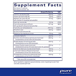 Pure Encapsulations Daily Stress Formula | Hypoallergenic Stress Defense Formula | 90 Capsules