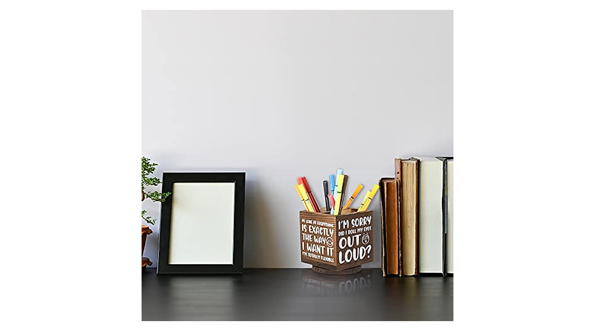 Cute Wooden Spinning Pen Holder for Your Desk