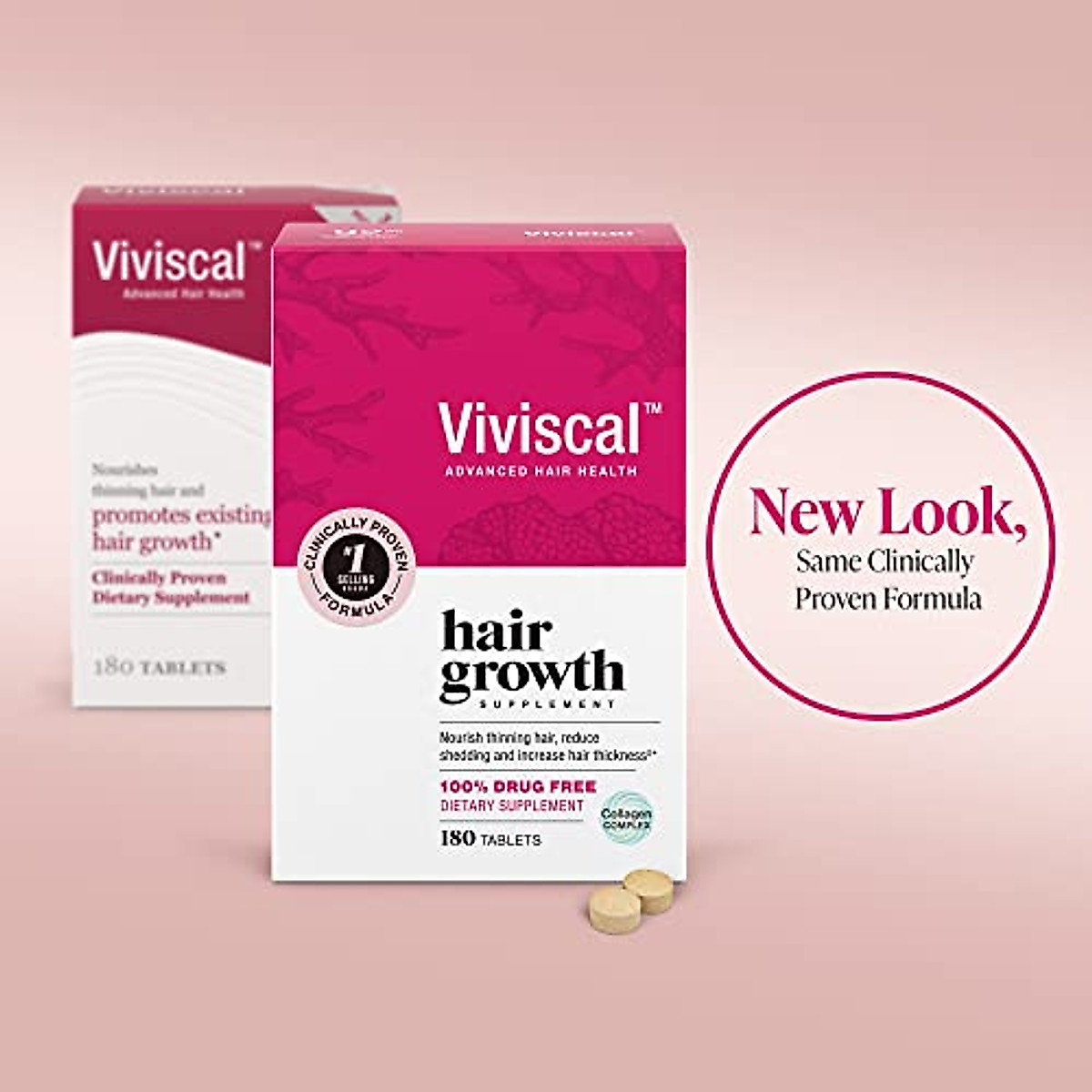 Viviscal Women's Hair Growth Supplements with Proprietary Collagen Complex, 1 Selling for Clinically Proven Results of Thicker, Fuller Hair; Nourish Thinning Hair (180 Tablets - 3 Month Supply)
