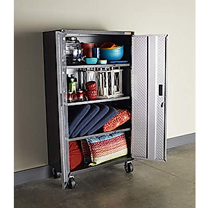 Gladiator GALG36CKXG Ready-To-Assemble Mobile Storage Cabinet 36" W x 66" H x 18" D Steel Garage Cabinet