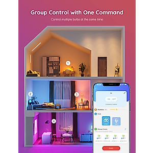 Govee Smart Plug, WiFi Bluetooth Outlets 4 Pack Bundle Smart Light Bulbs, WiFi Bluetooth Color Changing Light Bulbs Work with Alexa and Google Assistant