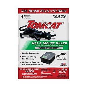 Tomcat Rat & Mouse Killer Child & Dog Resistant, Disposable Station, 1 Pre-Filled Ready-To-Use Bait Station