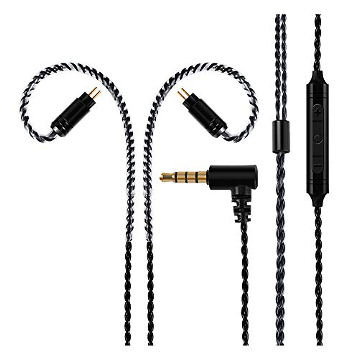 Meijunter Headpones Cable Replacement Extention Cord 2 Pin 0.78mm for Westone W4R UM3X KZ ZS10 1964 - Upgrade Stereo Audio Wire with Remote Control and Mic Function
