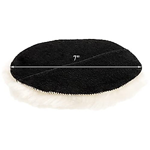 Fasmov Wool Polishing Pad 4 Pack 7 Inches Soft Sheepskin Buffing Pads with Hook and Loop Back Wool Cutting Pad for for Cleaning & Cutting, Polishing