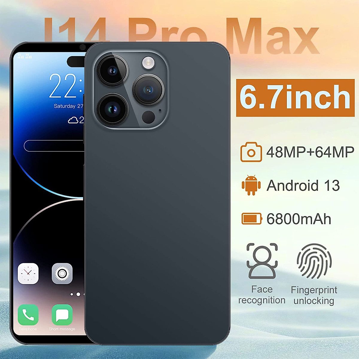 Smartphone for Android11, 6.1in 4GB 64GB MT6889 Ten Core CPU Cell Phone, 2G 5G Dual WiFi, GPS Navigation, 5.0, 8MP+16MP Dual Camera, Dual SIM Cards