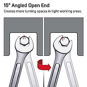 24-Piece All-Purpose Master Combination Wrench Set with Roll-up Pouch | SAE 1/4” to 1”, Metric 8mm to 24mm | Perfect for General Household, Garage, College Dormitory, Car Emergency, Boat and Much More