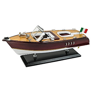 SAILINGSTORY Wooden Model Boat Riva Aquarama Speedboat 1/20 Scale Replica Runabout Boat Model Decoration