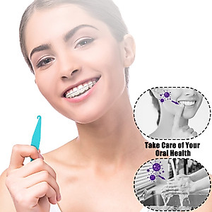 Nuanchu 50 Pcs Braces Rubber Band Tool Dental Elastic Rubber Bands Placers Disposable Orthodontic Elastic Placer Multicolor