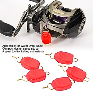 VBESTLIFE 5Pcs Fishing Line Stopper Lightweight Portable Fishing Line Holder Buckle for Drop Wheels Fishing Wire Keeper(Red) Other Fishing Tools and Accessories