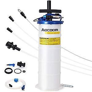 Aocoom-QingCang 6.5 Liter Oil Changer Vacuum Transmission Fluid Extractor Pneumatic/Manual Fluid Evacuator with Pump Tank Remover and Brake Bleeding Hose Engine Oil Change & Fluid Change Tool