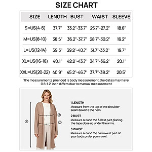 MEROKEETY Long Hooded Cardigan Sweaters for Women Oversized Open Front Coatigan Lady Jacket Coat Pockets, Khaki, Medium