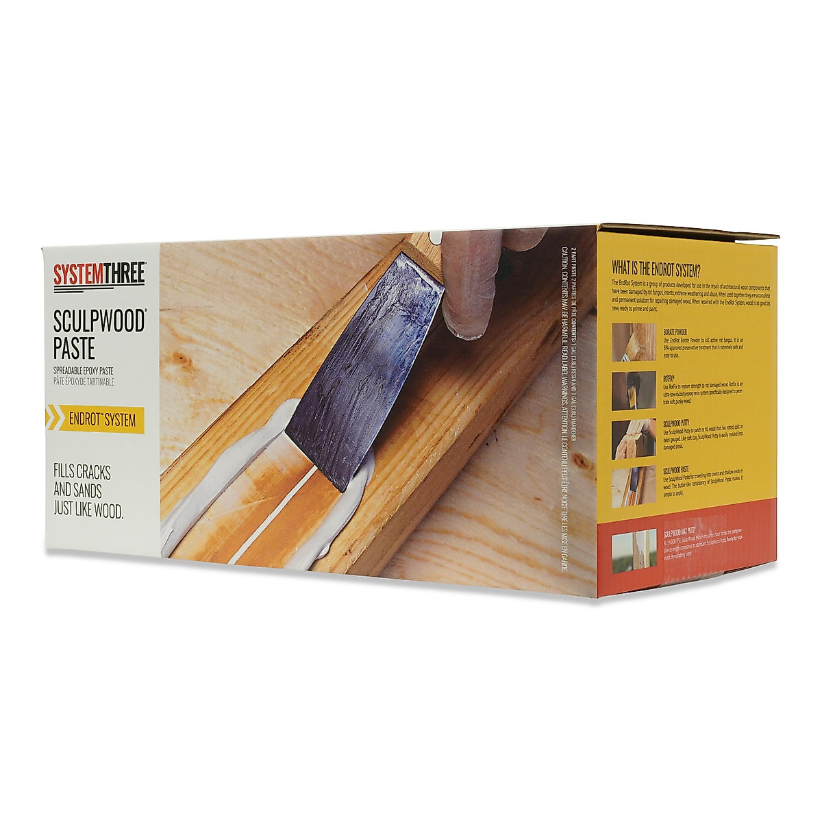 System Three SculpWood Paste Epoxy Wood Filler, 2 Gallon, Brown