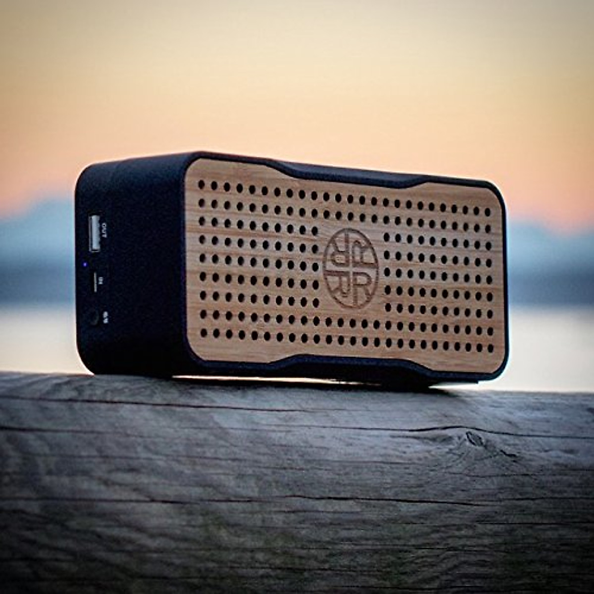 Reveal Solar Speaker, Portable Wireless Bluetooth Bamboo Speaker & Phone Charger Eco-Friendly Bamboo Wood Design