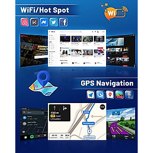 Android Car Stereo for 2009-2014 Toyota Highlander Radio, 10 inch Android Head Unit Touch Screen Car Audio Receiver with Mirror Link Bluetooth GPS Navigation, Support WiFi, SWC, FM,Backup Camera+Mic