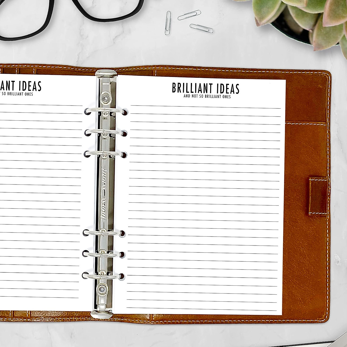 A5 Brilliant Ideas Refill Insert, 5.83″ x 8.27″, Punched for 6-Rings Binders, Choice of Quantity