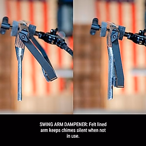 TreeWorks Chimes Full Size Bar Chimes with Dampening Arm and Bag — Made in U.S.A. — Single Row, Tennessee Hardwood (TRE630)