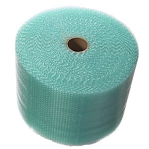 Bubblefast! 1 Roll of 150' x 12" Small (3/16") Green Bubble Cushioning Wrap made from Recycled Materials 150 sq ft total