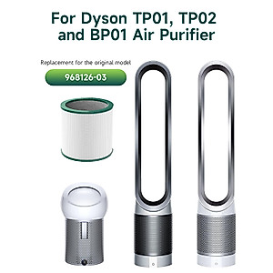 2-Pack TP01 TP02 Filter Replacement Kit for Dyson Pure Cool Air Purifier, H13 True HEPA Filter, Replace Part 968126-03