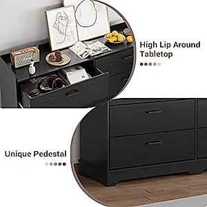 Hasuit 6 Drawer Double Dresser, Modern Storage Tower Dressers & Chests of Drawers, Large Clothing Organizer for Bedroom