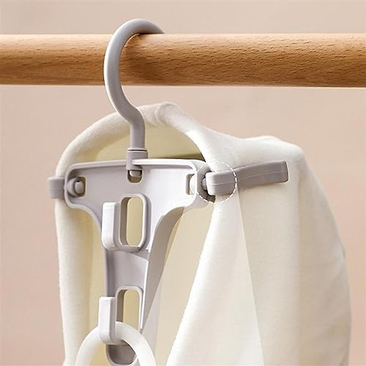 NOTRYA Wall Mounted Drying Rack, High-Neck Sweater Hanger Closet Organizers Collapsible Hooded Sweater Hangers Clothes Drying Rack Folding
