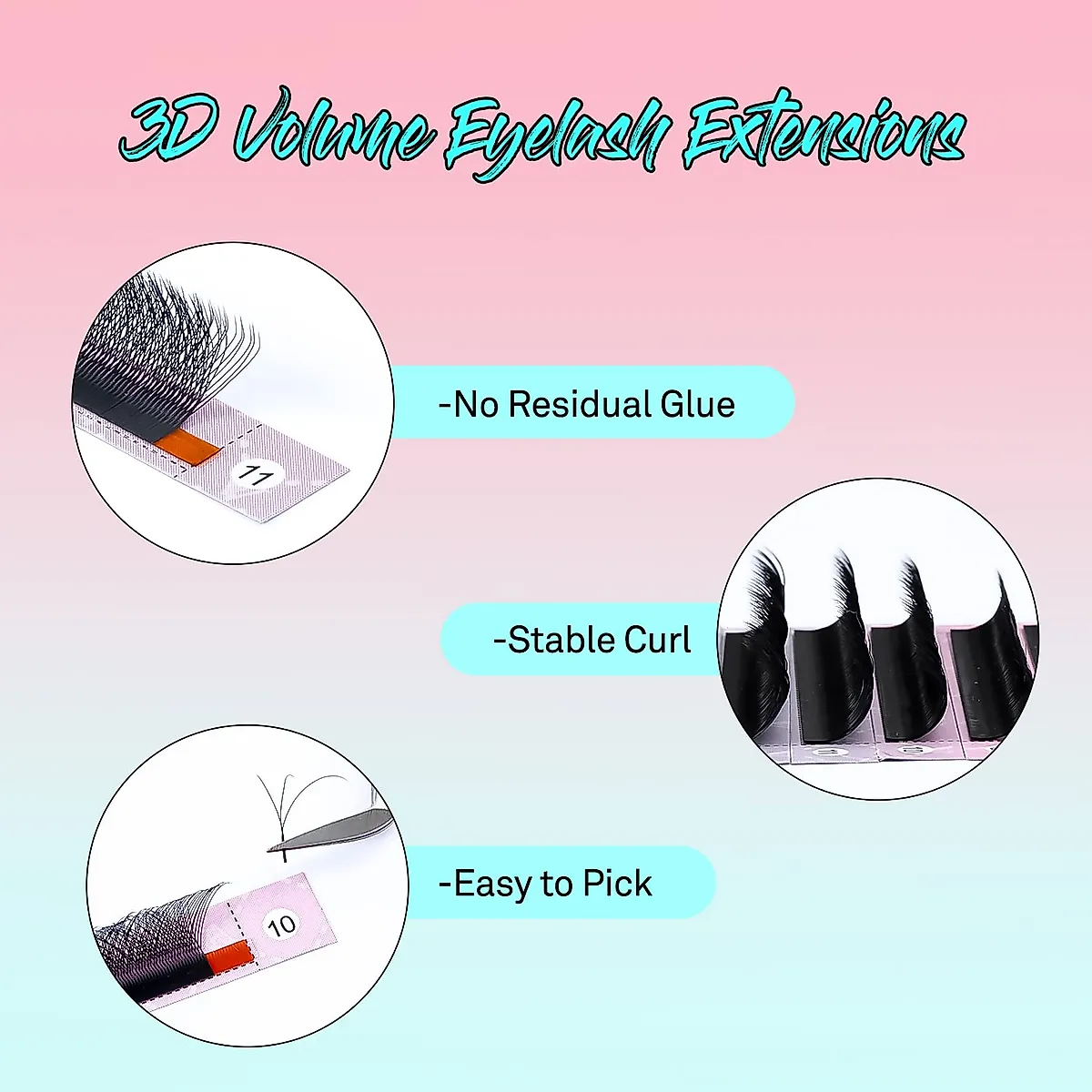 VAVALASH W-shaped Eyelash Extension 3D Premade Fans 0.07 C Curl Volume Lash Extensions Easy Fanning Lashes Matte Black Volume Premade W Lashes(W Shaped-3D-0.07-C-8-15mm）