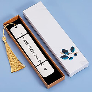 GGOJAGST 11 Year Anniversary Bookmark Gifts for Her Him Steel Anniversary Gif for Husband Wife Men Couple Funny 11th Anniversary Gif from Wifey Hubby Boyfriend Girlfriend Birthday Christmas Gifts