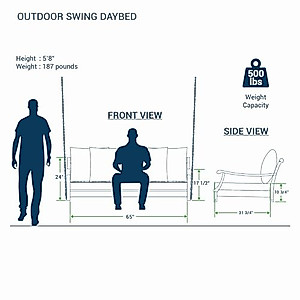 Cambridge Casual Como Solid Wood Outdoor Swing Daybed