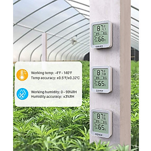 Govee Bluetooth Digital Hygrometer Indoor Thermometer, Room Humidity and Temperature Sensor Gauge with Remote App Monitoring, Large LCD Display, Notification Alerts, 2 Years Data Storage Export, Grey