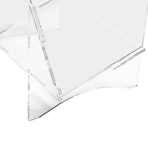 Mouchoi Acrylic Bookcase, Corner Bookshelf, Acrylic Tabletop Display Shelf, Modern Clear Display Stand, Sturdy Storage Shelf, 2 Tier