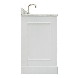 ARIEL Stafford 55 Inch Single Oval Sink Vanity with Carrara White Marble Countertop W/0.75" Edge in White