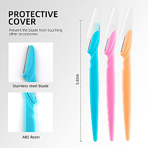 24 Pack of Eyebrow Razor for Women Face Razors Eyebrow Trimmer Dermaplaning Tool Facial Razor with Safety Cover Multipurpose Exfoliating Dermaplaning Hair Trimmer Shaper Shaver with Precision for Men