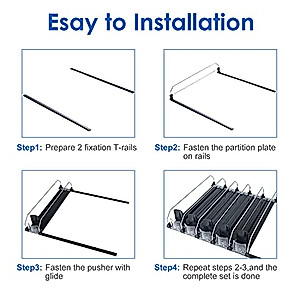 BUDO Soda Can Organizer for Refrigerator, Automatic Pusher Glide, Drink Organizer for Fridge, Bottled Water Beer Beverage Holder for Fridge Pantry Kitchen (12.2inch, 5 Rows)