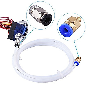 SIQUK 2 Pcs PTFE Teflon Tube (2M) 4 Pcs PC4-M6 Quick Fitting 4 Pcs PC4-M10 Straight Pneumatic Fitting Push to Connect for 3D Printer 1.75mm Filament