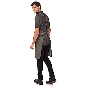 Chef Works unisex adult Denver Cross-back Bib Work Utility Apron, Olive Wood, One Size US