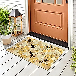 Bath Mat Bee Honey Home Decor Durable Welcome Front Door Mats Entryway Rugs Non-Slip Floor Mat Entrance Rugs Bath Rug Kitchen Rugs 18 x 30 in