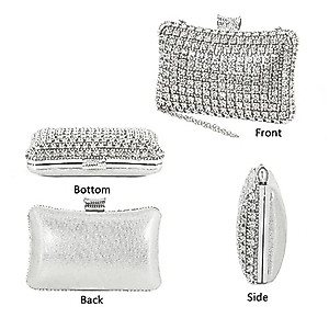 Naimo Womens Sparkly Rhinestone Clutch Purse Bling Crystal Evening Bag Handbag for Wedding Party Prom Bride