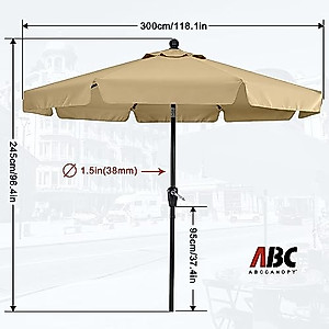 ABCCANOPY Premium Patio Umbrellas 10' Khaki