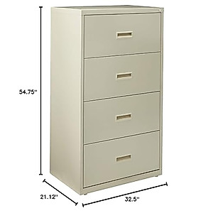 Lorell, LLR60559, Lateral File - 4-Drawer, 1 / Each, Putty