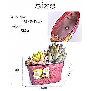 Novelty and Cute Little Things Umbrella Coin Bag Flower Pot Garden Flower Pot Resin Succulent Potted Bonsai Plant Stand Home Desk Mini Ornaments Without PlantsFlower Series Coin Bag Flower Pot