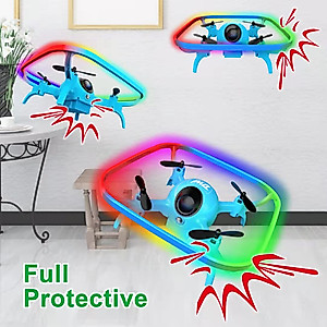Dwi Dowellin Mini Drone for Kids, LED Lights Remote Control Drone, Nano RC Quadcopter with Auto Hovering Small&Easy Flying Toys Drones for Beginners Boys and Girls Adults, Blue