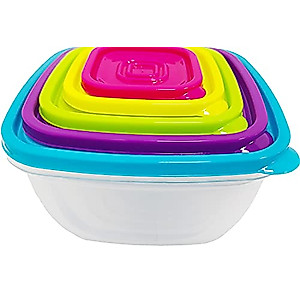 VOYISA Food Storage Container Storage Bowls Kitchen & Pantry Organization Meal Prep Container with Lids, BPA-Free, Freezer, Microwave and Dishwasher Safe (5 Sets Pack )