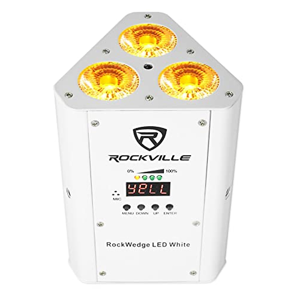 Rockville RGBWA+UV Rechargeable Wireless Wash DJ Up-Light in White (RockWedge LED