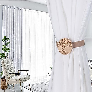 2 Pack Magnetic Curtain Tiebacks, Life Tree Curtain Holdbacks Curtain Tiebacks Curtain Ties Magnetic Tie Backs Curtain Pull Backs Curtain Tie Backs for Curtains