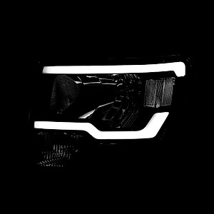 AJP Distributors LED DRL Tube Bar Driving Head Lights Lamps Halogen Bumper Signal Housing Assembly Pair Left+Right Compatible/Replacement For F-150 F150 2009 2010 2011 2012 2013 2014 09 10 11 12 13 14